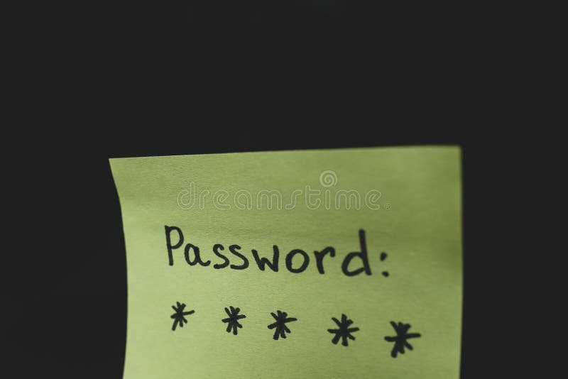 Secret Password Written On Paper Note On Background. Login Access ...