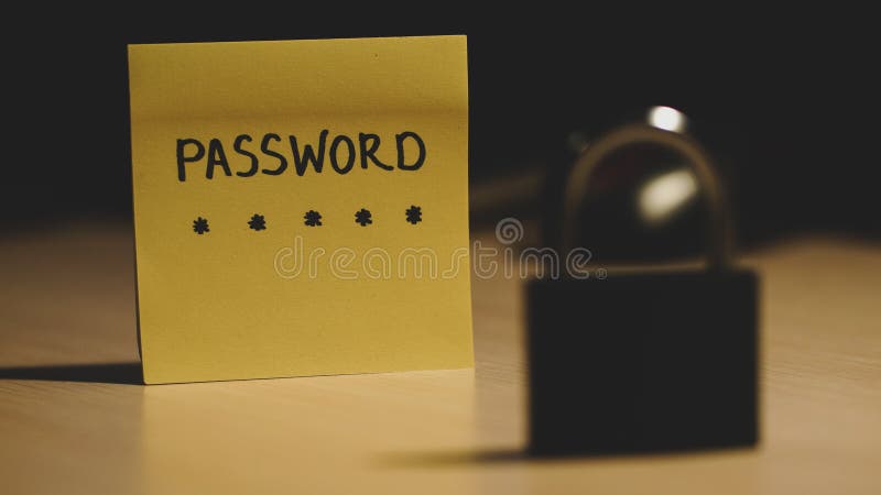 Secret Password Written on Paper Note on Background. Login Access ...