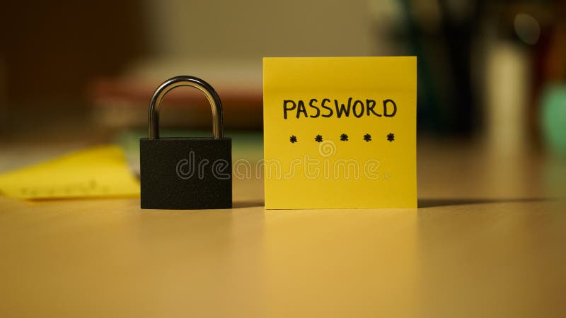 Secret Password Written On Paper Note On Background. Login Access ...