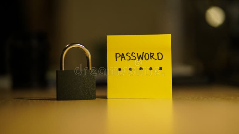 Secret Password Written On Paper Note On Background. Login Access ...