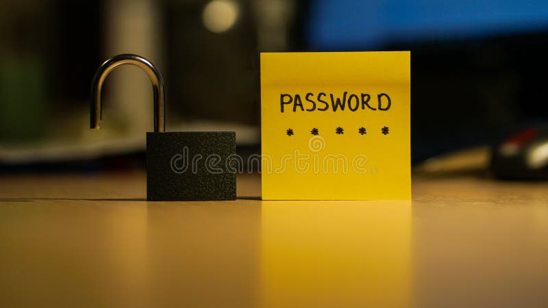 Secret Password Written on Paper Note on Background. Login Access ...