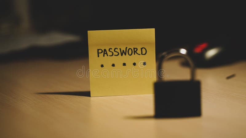 Secret Password Written on Paper Note on Background. Login Access ...
