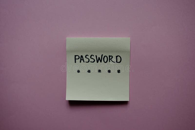 Secret Password Written on Paper Note on Background. Login Access ...