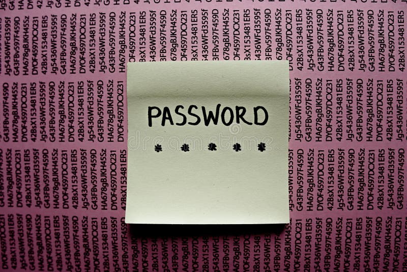 Secret Password Written on Paper Note on Background. Login Access ...