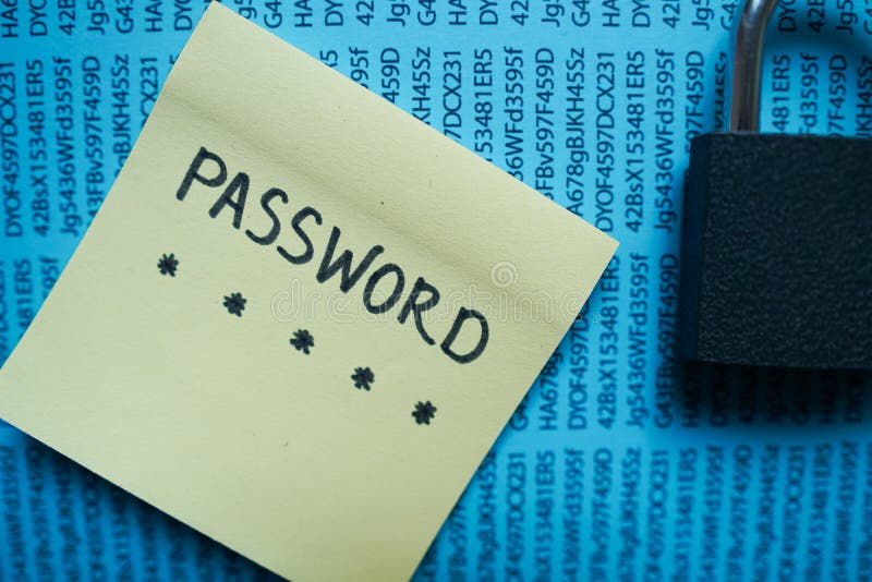 Secret Password Written on Paper Note on Background. Login Access ...