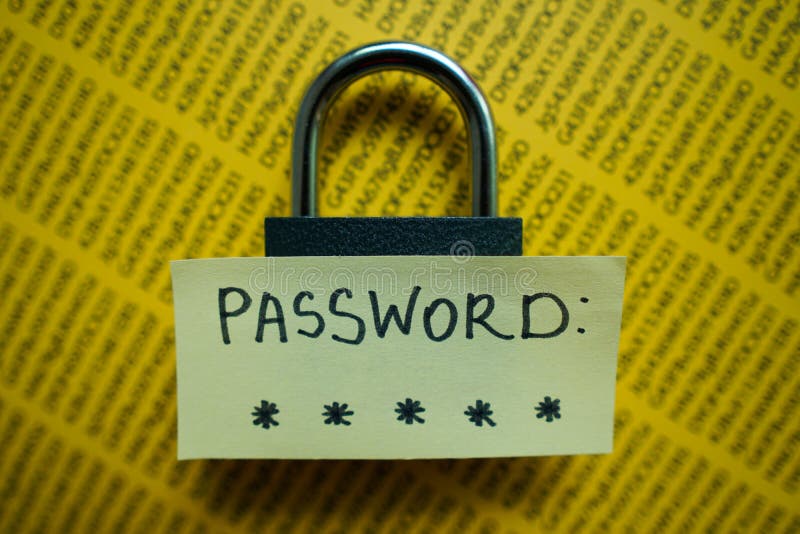 Secret Password Written on Paper Note on Background. Login Access ...