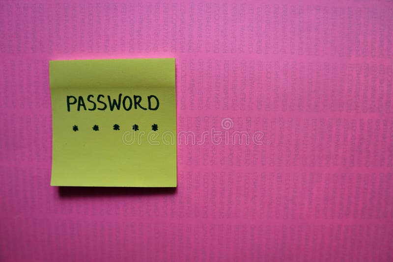 Secret Password Written on Paper Note on Background. Login Access ...