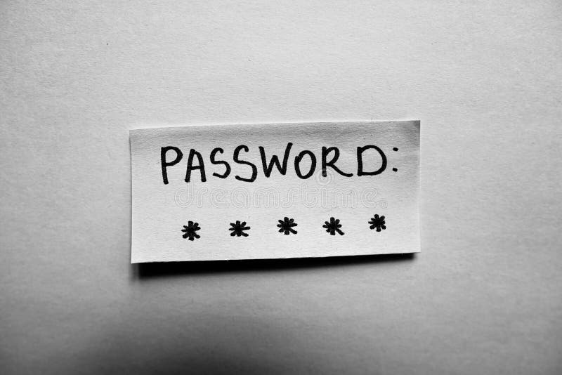 Secret Password Written On Paper Note On Background. Login Access ...