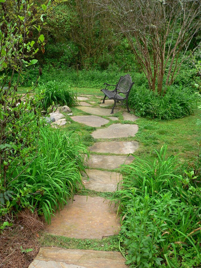 Secret garden path stock photo. Image of picket, lupin - 25326696