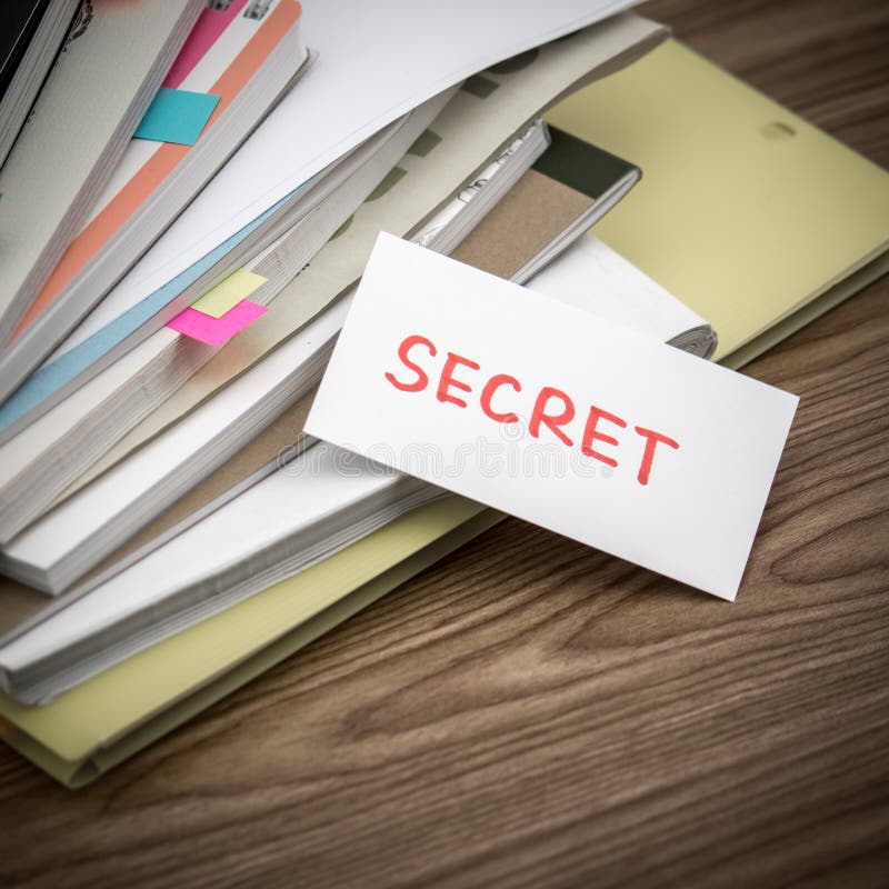 Secret; the Pile of Business Documents on the Desk Stock Image - Image ...