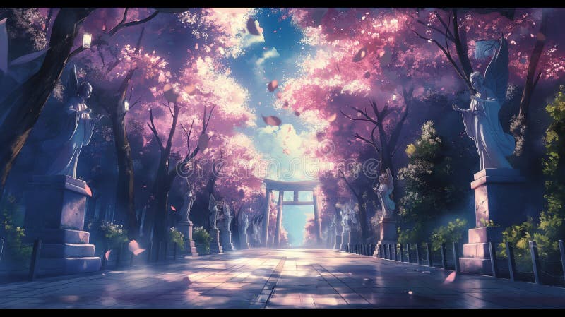 Secret Place in the Forrest - Anime Background Stock Illustration ...