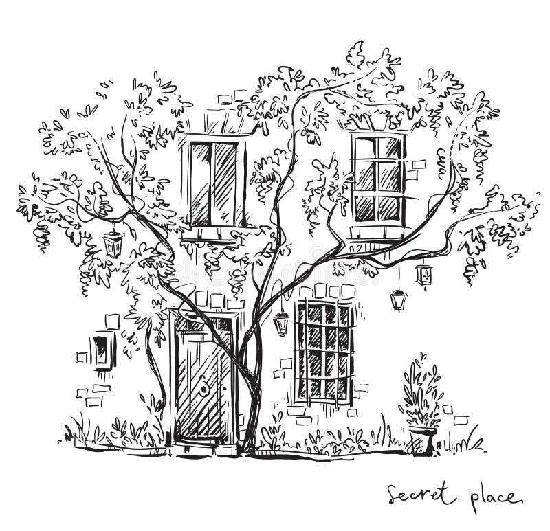 A Secret Place. Vector Illustration. Stock Vector - Illustration of ...