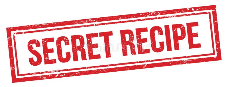 SECRET RECIPE Text on Red Grungy Vintage Stamp Stock Illustration ...