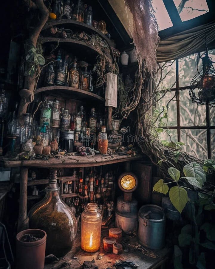 The Secret Room of the Forest Stock Illustration - Illustration of iron ...