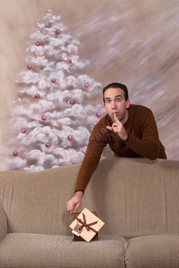 Secret Santa stock image. Image of sofa, shhh, painted - 11846295