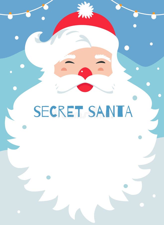 Secret Santa Present Exchange Game Vector Poster Stock Vector ...