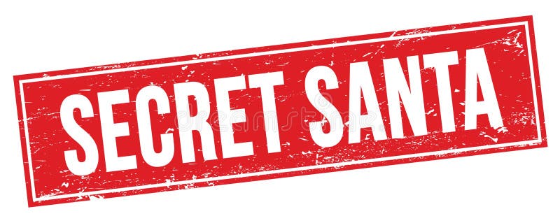 SECRET SANTA Text on Red Grungy Rectangle Stamp Stock Illustration ...