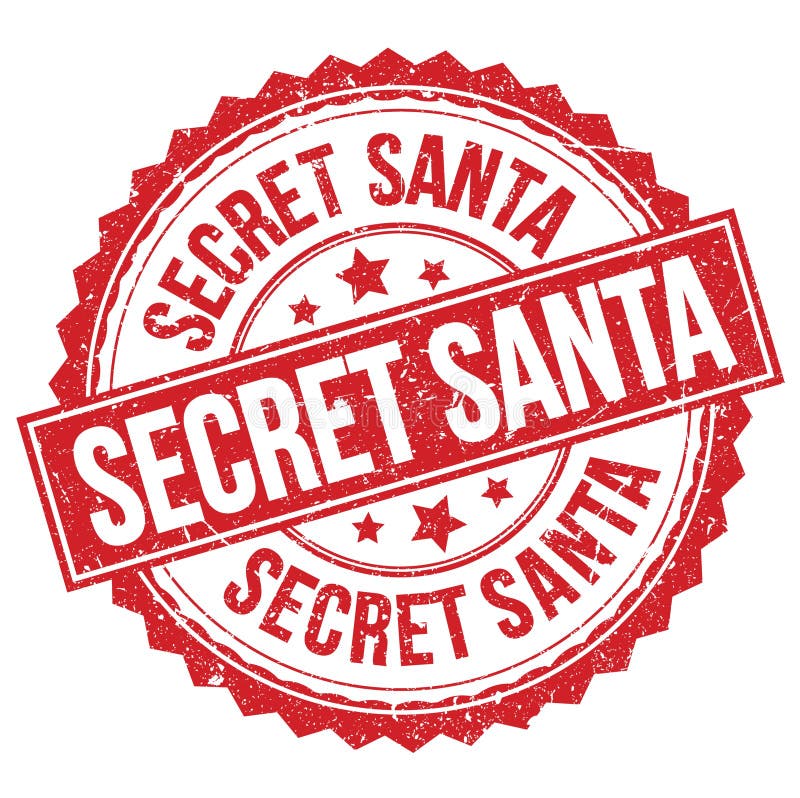 SECRET SANTA Text on Red Round Stamp Sign Stock Illustration ...