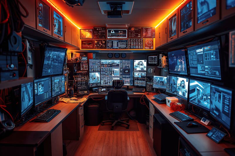 Secret Security Room for Video Surveillance with Monitors and Recording ...