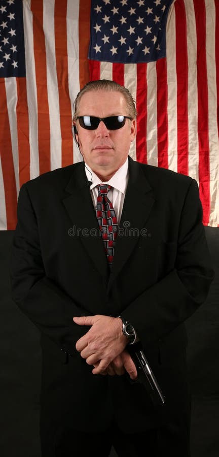 Handsome Private Agent Portrait with Gun Stock Image - Image of person ...