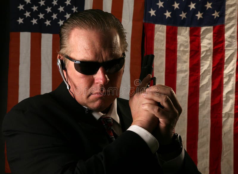 Secret Service Security Bodyguard Agent Man Silhouette Stock Image ...