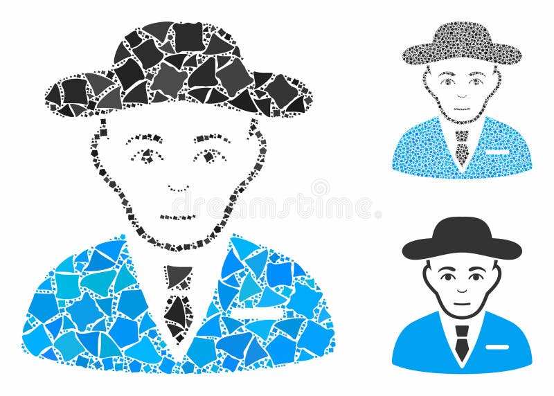 Secret Service Agent Composition Icon of Uneven Elements Stock Vector ...