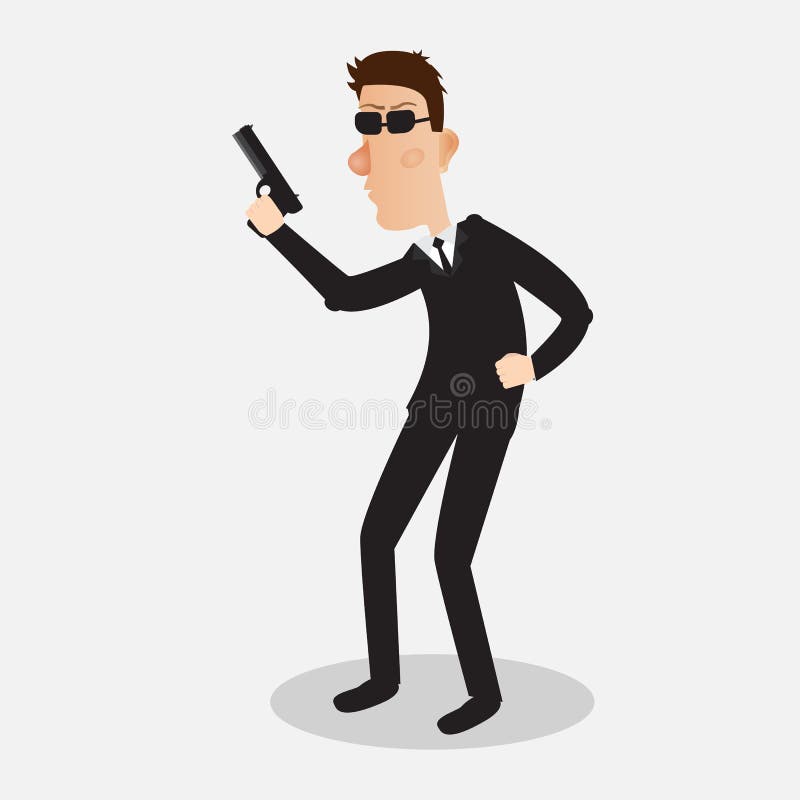 Secret Service Agent. Vector Illustration Stock Vector - Illustration ...