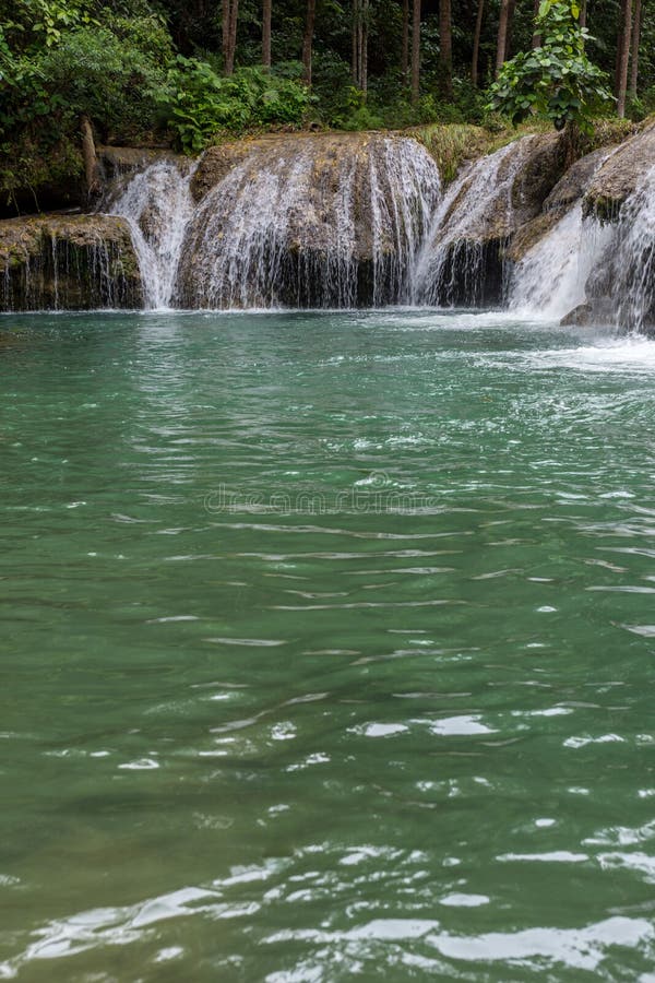Secret Single Tier Waterfall Stock Image - Image of hiking, nature ...