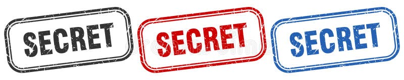 Secret Square Isolated Sign Set. Secret Stamp Stock Vector ...