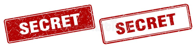Secret Stamp Set. Secret Square Grunge Sign Stock Vector - Illustration ...