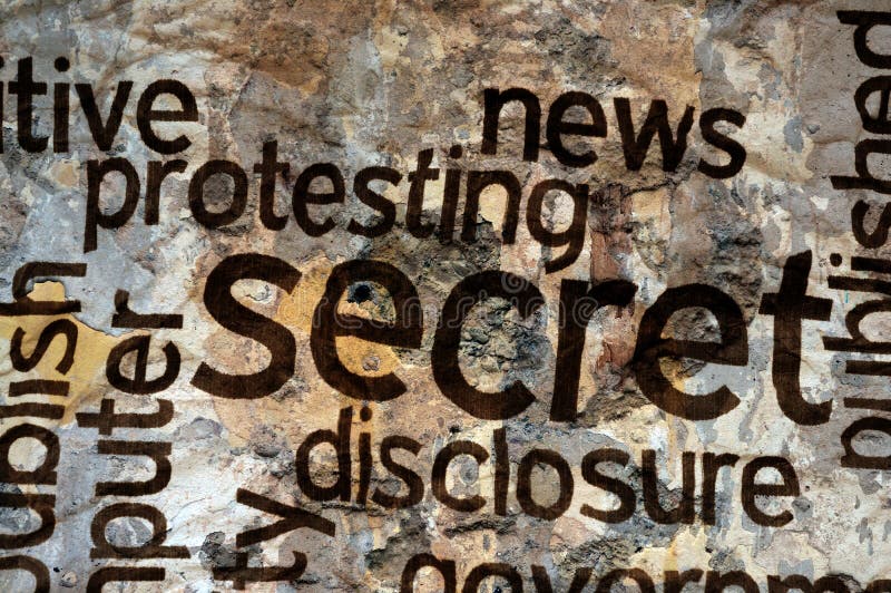 SECRET Text on a White Stickers. Chart or Mechanism Concept Stock Image ...