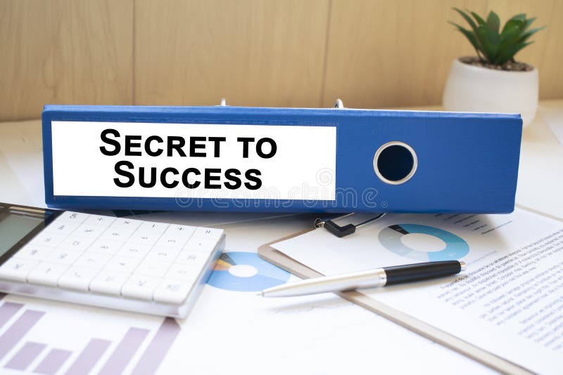 Secret To Success Words on Labels with Document Binders Stock Image ...