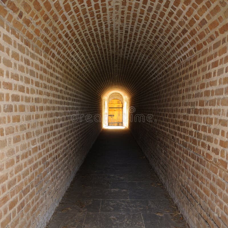 Secret Tunnel Leading To Magic Door Stock Photo - Image of closed ...