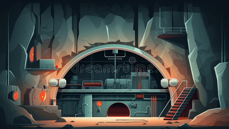 Secret Underground Bunker Illustration AI Generated Stock Illustration ...