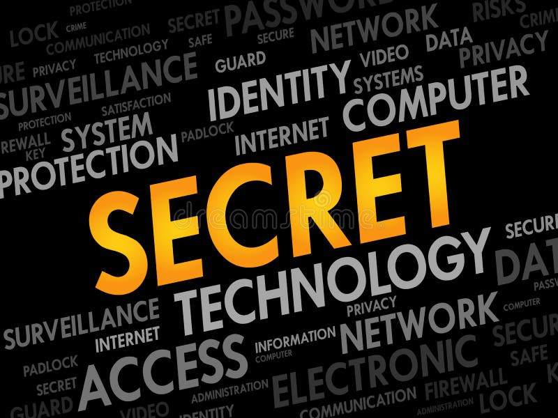 SECRET word cloud stock illustration. Illustration of online - 199697298