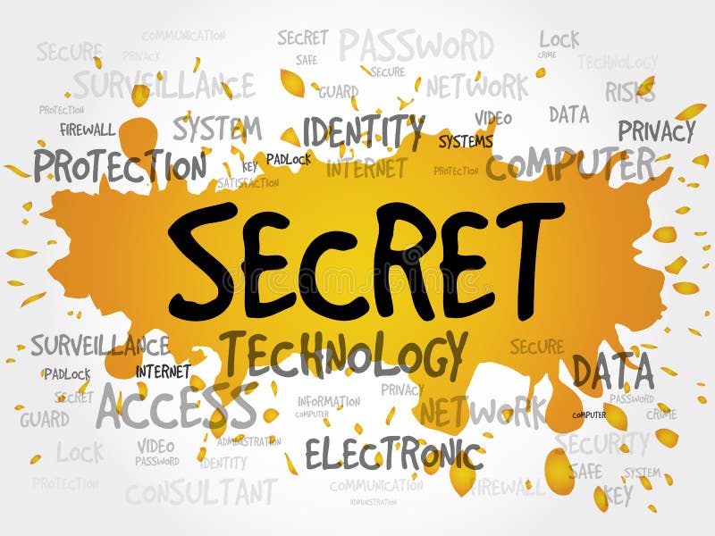 SECRET word cloud stock illustration. Illustration of hack - 200423789