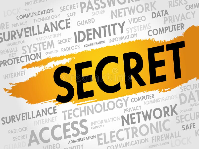 SECRET word cloud stock illustration. Illustration of online - 202900595