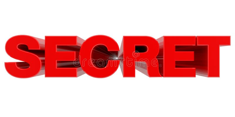3D SECRET Word on White Background 3d Rendering Stock Illustration ...