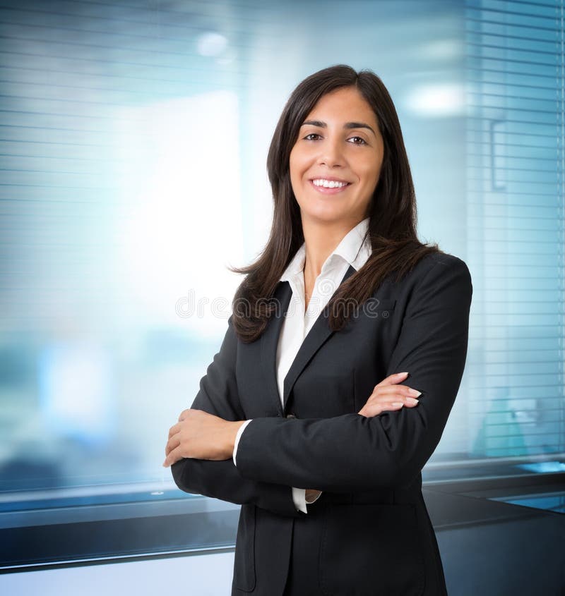 Secretaresse in bureau stock foto. Image of glimlach - 42815606