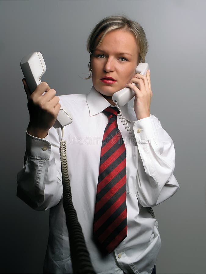 Secretaria En Apuro Con Los Teléfonos Imagen de archivo - Imagen de ...