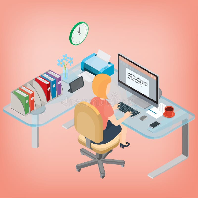 Secretary, Assistant Manager. Stock Vector - Illustration of isolated ...