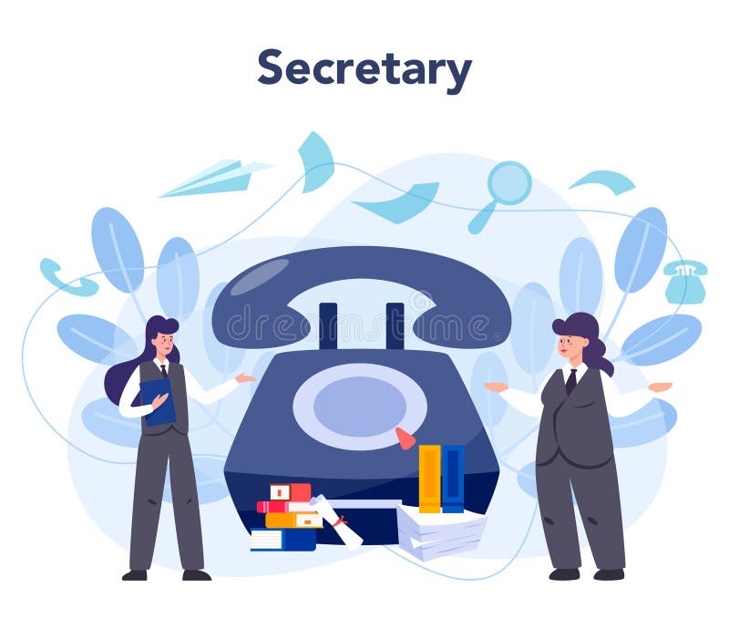 Secretary Concept. Receptionist Answering Calls and Assisting Stock ...