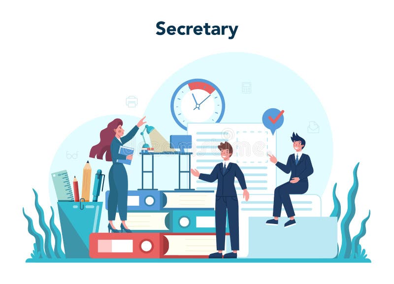 Secretary Concept. Receptionist Answering Calls and Assisting Stock ...