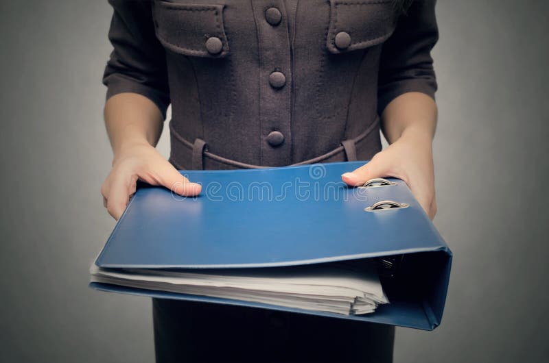 Secretary with Documents Folders. Office Woman. Stock Image - Image of ...
