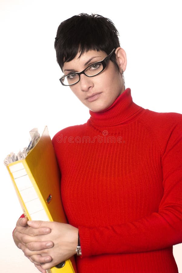 Secretary with files stock photo. Image of beauty, blond - 37517716