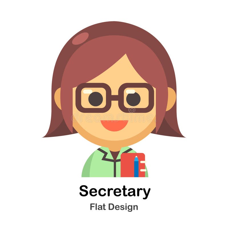 Secretary Flat Illustration Stock Vector - Illustration of female ...