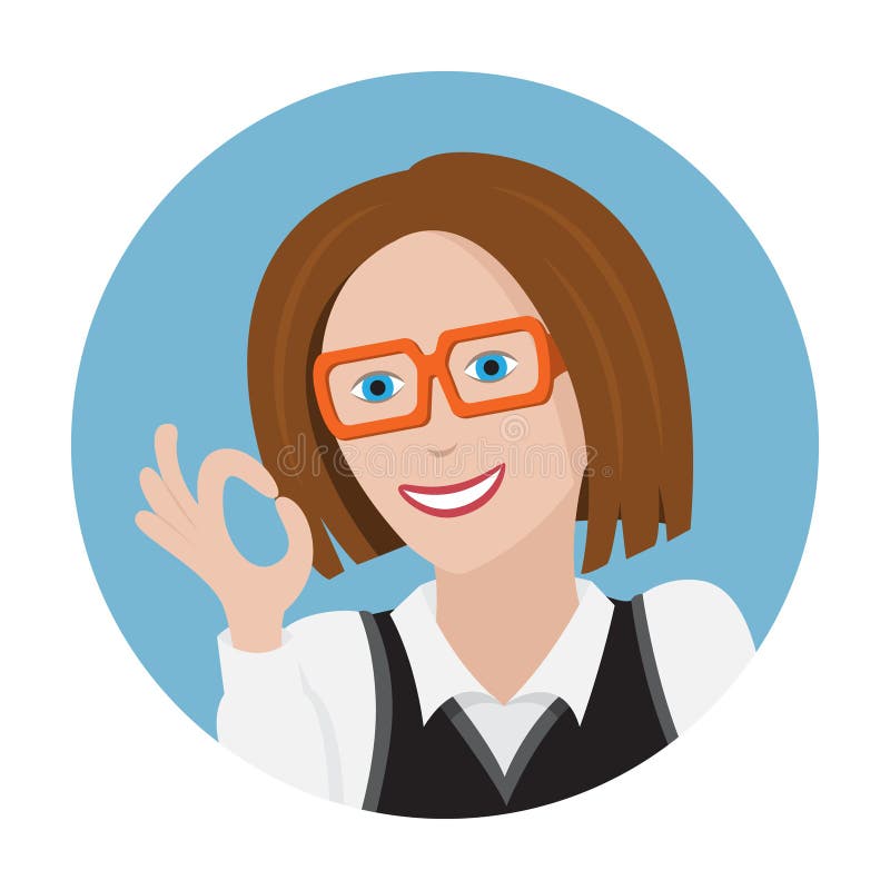 Secretary stock vector. Illustration of shirt, okay, female - 52641394