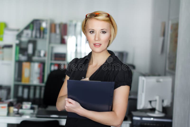 Secretary Holding Business Plan Stock Image - Image of businesswoman ...