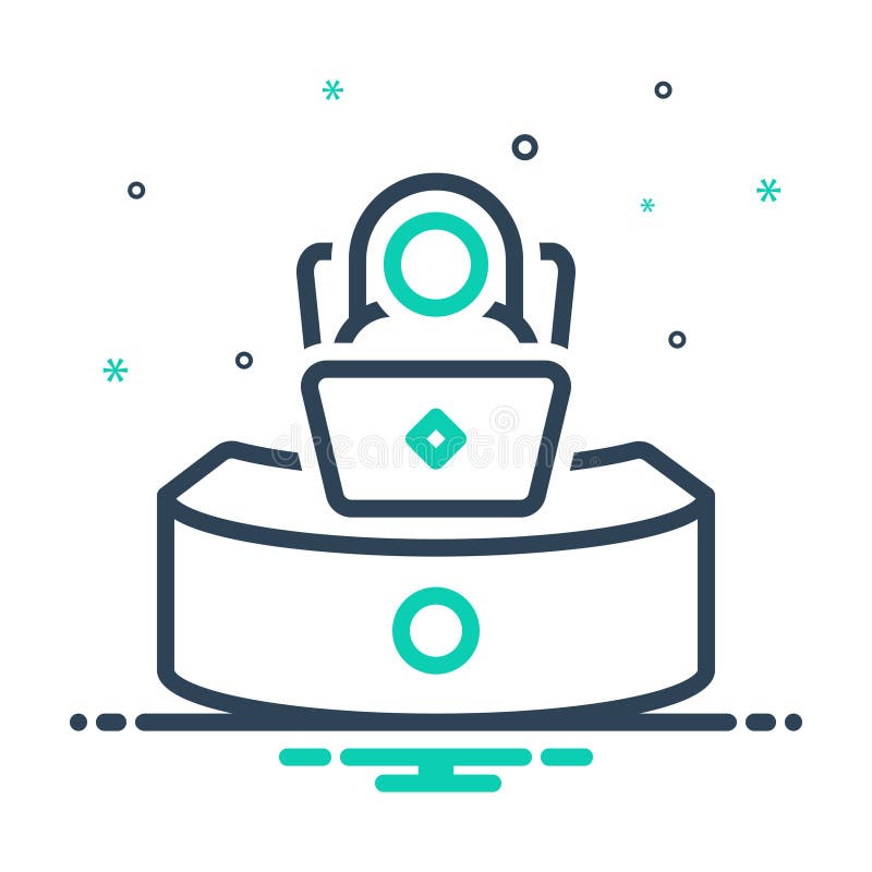 Mix Icon for Secretary, Laptop and Reception Stock Vector ...