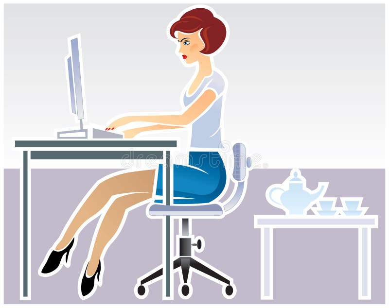Secretary illustration stock vector. Illustration of receptionist ...